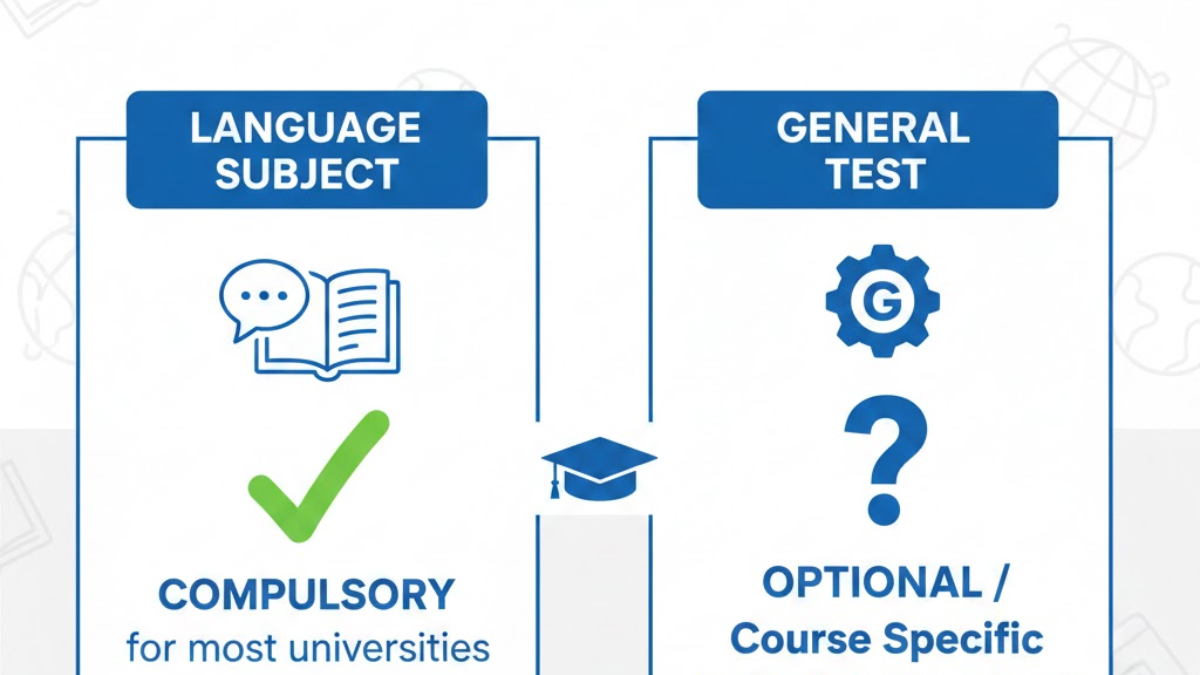Is the General Test or a language subject compulsory in CUET? -