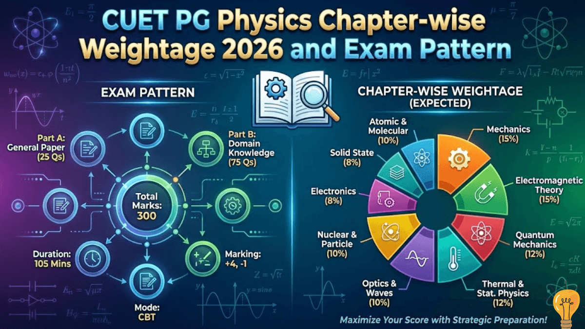 CUET PG Physics Chepter Wise Weightage 2026 and Exam Pattern