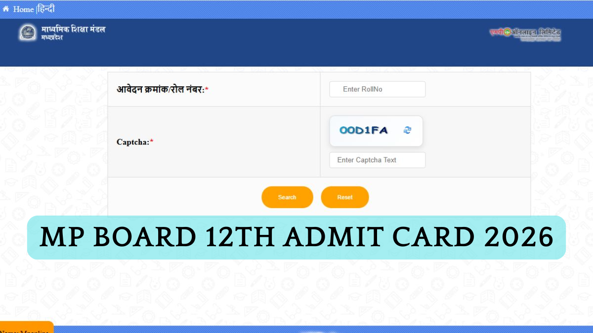 MP Board 12th Admit Card 2026 Release Date