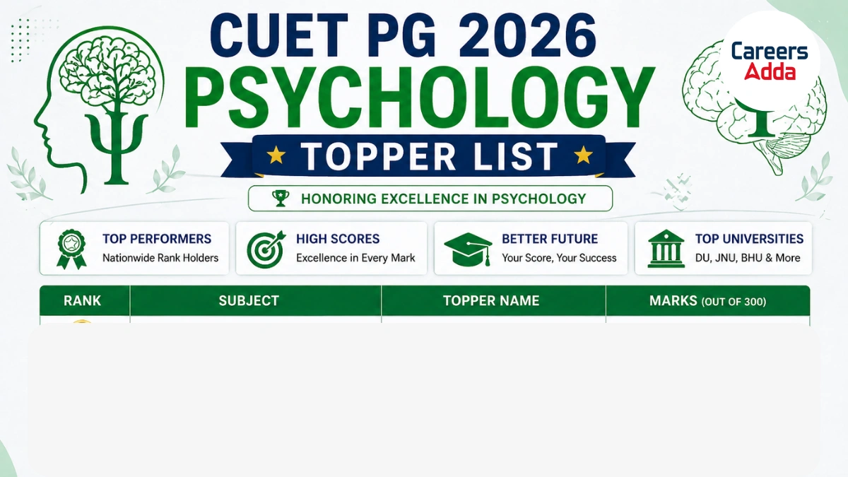 CUET PG Psychology Topper List 2026
